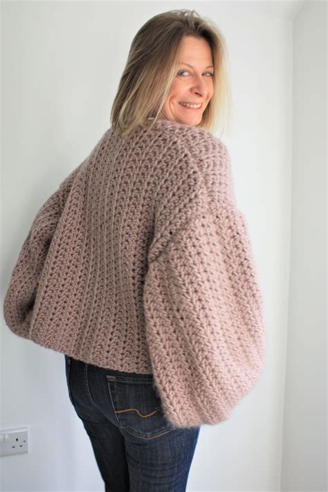 Crochet Pattern Easy Crochet Crop Cardigan Pattern Women Etsy