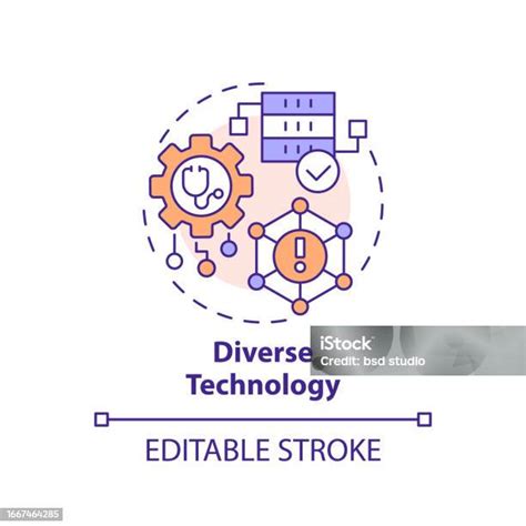 2d Customizable Thin Line Icon Diverse Technology Concept Stock Illustration Download Image