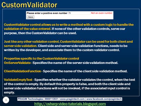 Sql Server Net And C Video Tutorial Part 48 Customvalidator