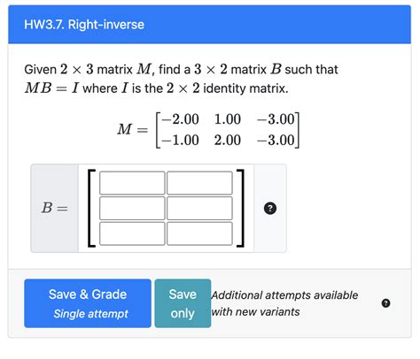 Solved Given 2×3 Matrix M Find A 3×2 Matrix B Such That