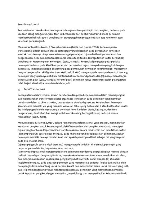 Teori Kepemimpinan Kontemporer Pdf