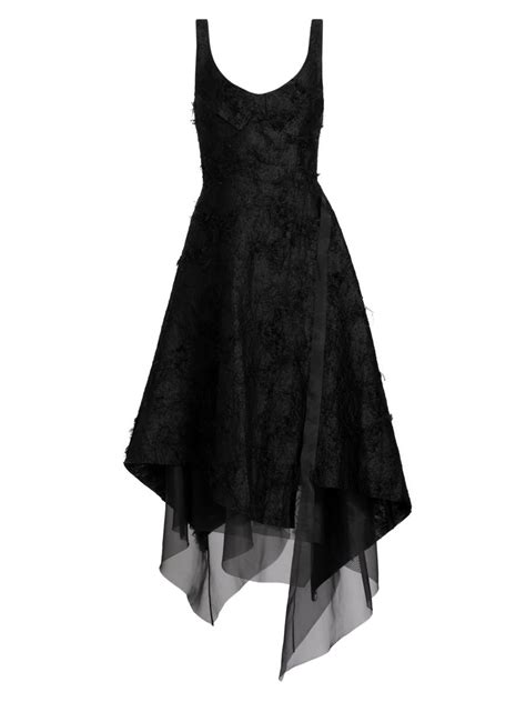Shop Jason Wu Collection Asymmetrical Frayed Jacquard Midi Dress Saks