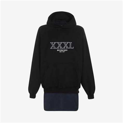 Balenciaga 3xl Patched T Shirt Hoodie Oversized Black