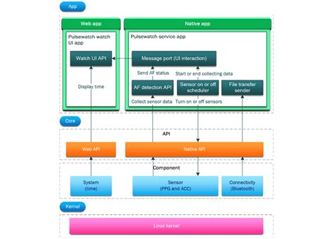 The Architecture Of The Pulsewatch Smartwatch App Acc Accelerometry Download Scientific