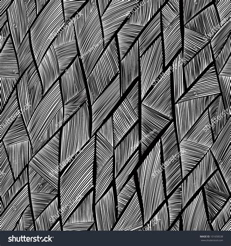 Seamless Pattern Black And White Abstract Lines Vector Texture