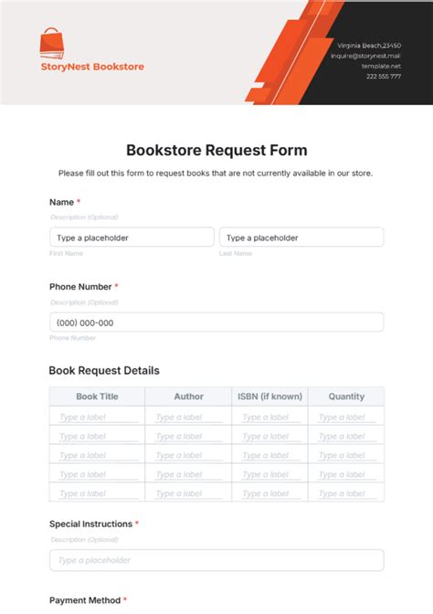 Free Bookstore Request Form Template To Edit Online