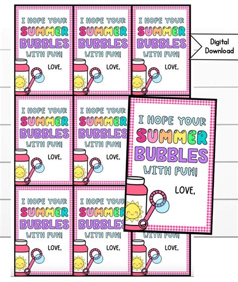 End Of The Year Student Class Bubbles Summer T Party Favor