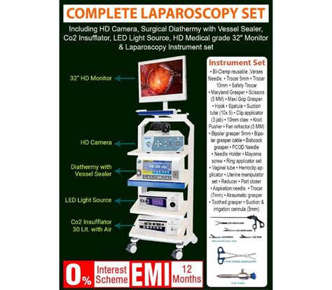 Laparoscopy System With Full Hd Camera And 32 Medical Grade Monitor At