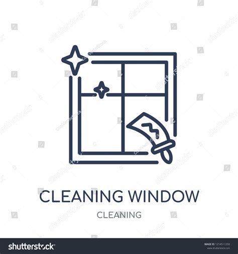 Cleaning Window Icon Cleaning Window Linear Stock Vector Royalty Free
