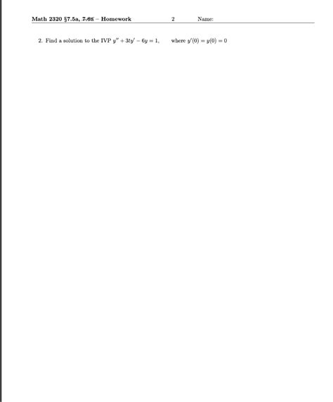 Solved Math 2320 7 5a 7 6a Homework Name Work The