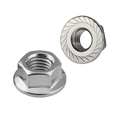 3 8 16 Serrated Flange Hex Lock Nuts Stainless Steel 18 8 304