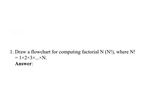 Solved Draw A Flowchart For Computing Factorial N N Chegg