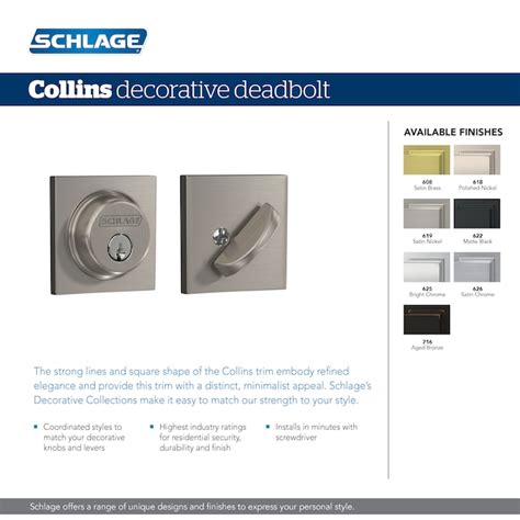 Schlage Single Cylinder Satin Brass Single Cylinder Deadbolt In The