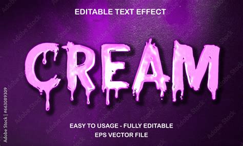 Cream Editable Text Effect Template D Bold Dripping Slime Pink Glossy Style Typography
