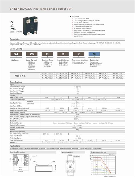 Oemodm Sa Series Acdc Inputsingle Phase Output Ssr Sa Series Acdc