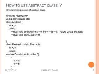 Abstract Class Used In C Its Importance Pptx Programming Languages Computing