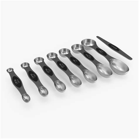 Measuring Spoons Set 3d Model 39 3ds Blend C4d Fbx Max Ma Lxo