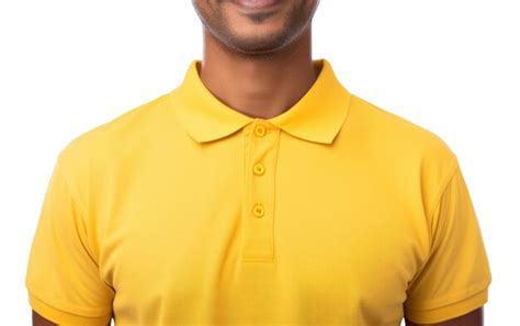 Premium Ai Image A Man Wearing A Yellow Polo Shirt