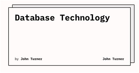 Database Technology