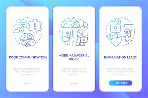 Premium Vector Outstaffing Negative Effects Blue Gradient Onboarding