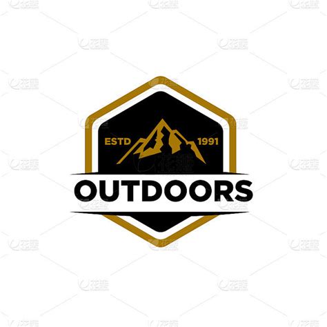 户外登山探险徽章图标设计