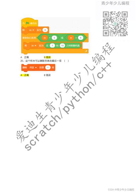 2024信息素养大赛图形化编程小初组初赛真题附答案2024全国信息素养大赛初赛试卷 Csdn博客