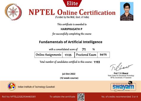 hariprasath p on linkedin nptel artificialintelligence