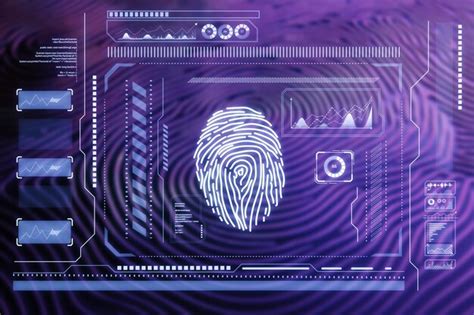 Premium Ai Image Cybersecurity Concept With Glowing Fingerprint Icon For Biometric