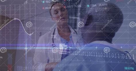 Image Of Graphs Binary Codes Computer Language Diverse Female Doctor