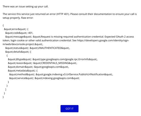 How To Integrate Google Indexing API To Bubble Error 401 APIs