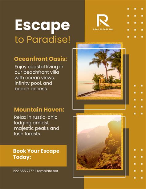 Free Resort Flyer Templates Editable And Printable