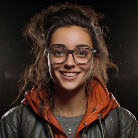 Premium Photo 3d Rendered Photo Of A Woman Wearing Glasses Smiles At