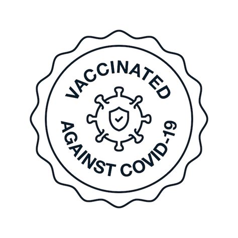 Insignia De Contorno De Vector Redondo De Vacunación Vector Premium