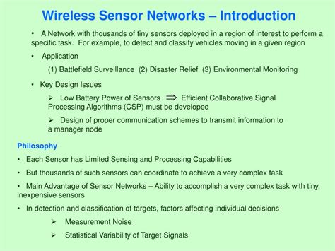 PPT Distributed Multi Target Classification In Wireless Sensor