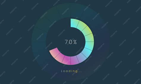 premium vector 70 percent loading user interface a futuristic loading icon colorful loading