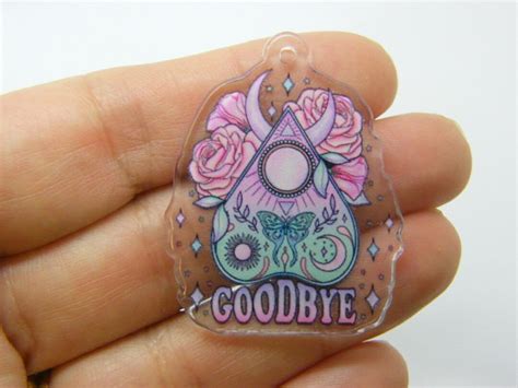 2 Ouija Board Planchette Goodbye Pendants Clear Acrylic Hc1147 Etsy