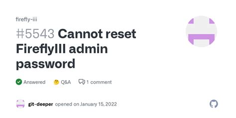Cannot Reset FireflyIII Admin Password Firefly Iii Discussion 5543