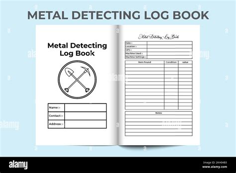 metal detecting notebook kdp interior digging work location and item