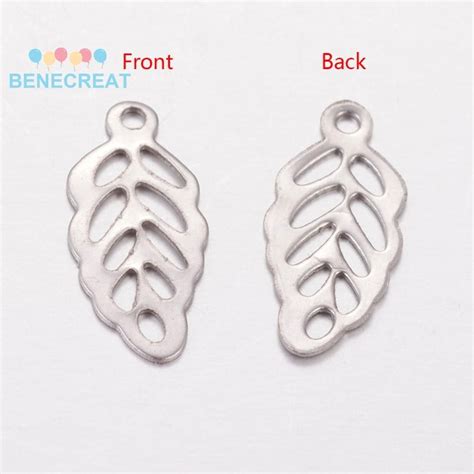 100ชิ้น304สแตนเลสจี้ใบเสน่ห์สแตนเลสสี13x6x0 5มิลลิเมตรหลุม 1มิลลิเมตร Shopee Thailand