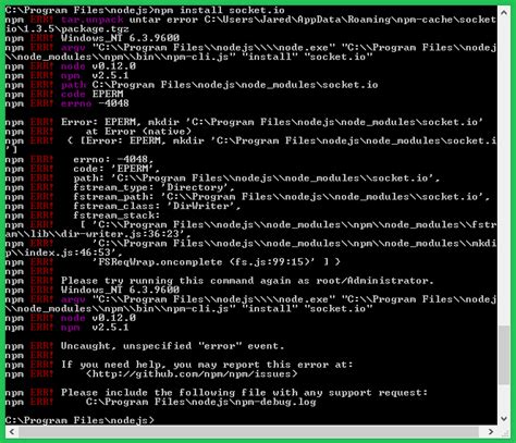 Errors Installing For Nodejs Stack Overflow