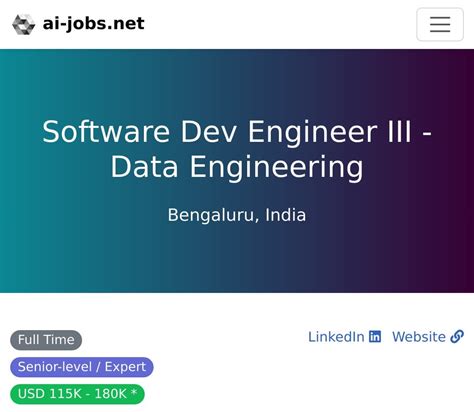 [hiring] software dev engineer iii data engineering in bengaluru