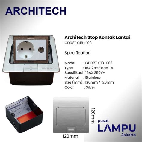 Promo Architech Stop Kontak Lantai Colokan Tanam Silver Universal Usb
