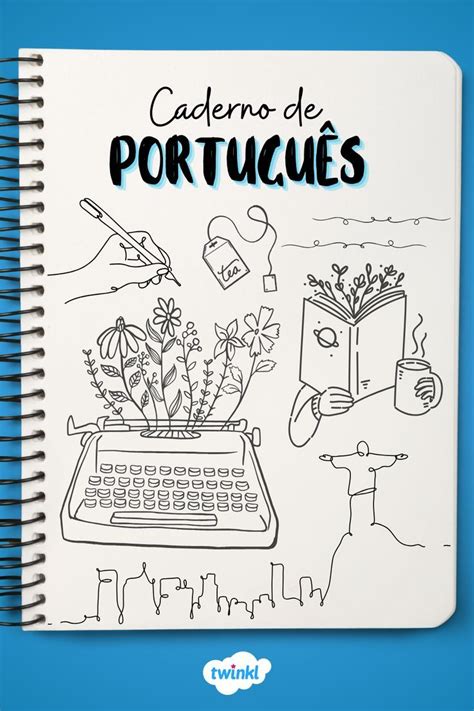 Capa de caderno português Capa do caderno de ciências Capa de