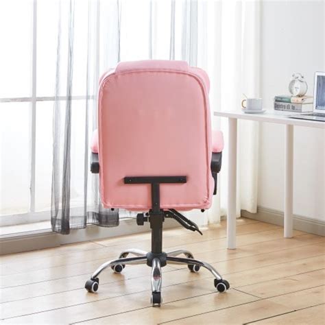 Купити крісло офісне на колесах Bonro Bn 6071 рожеве з підставкою для ніг за привабливою ціною в