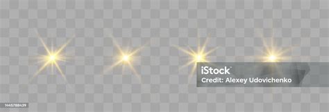 글로우 조명 효과 밝은 별 벡터 투명 별빛 특수 플래시 조명 효과 별 또는 스포트라이트 빔 밝은 플래시 투명한 배경에 격리된 장식 요소 0명에 대한 스톡 벡터 아트 및 기타
