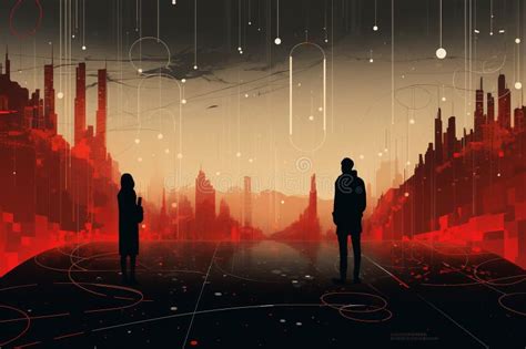 Humans Interconnected Through The Web Of Technology Symbolizing The Power Of Digital