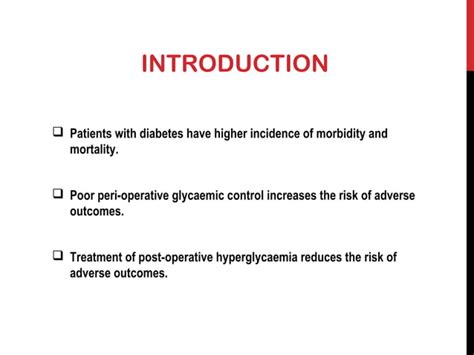 Perioperative Diabetes Mellitus Management