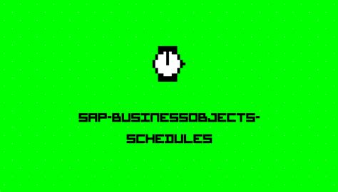 Sap Businessobjects Schedules Stories Hackernoon