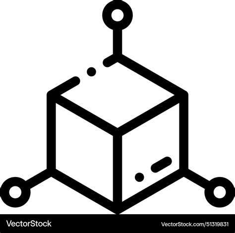 D Icon Thin Linear Style Design Isolated Vector Image