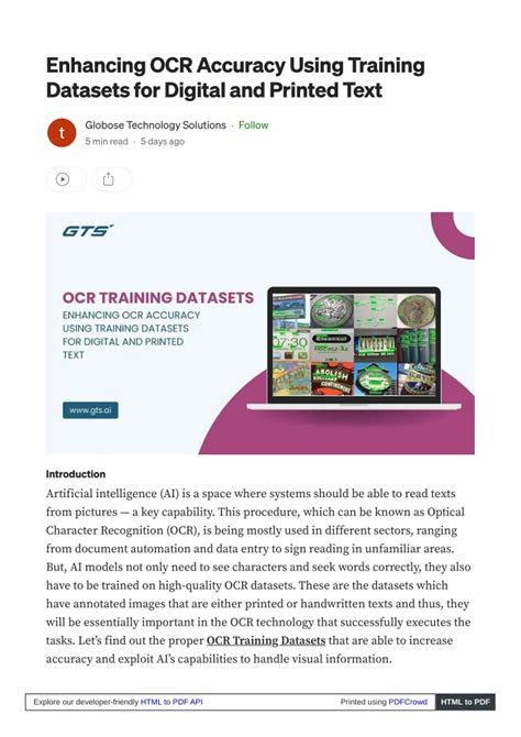 Ppt Enhancing Ocr Accuracy Using Training Datasets For Digital And